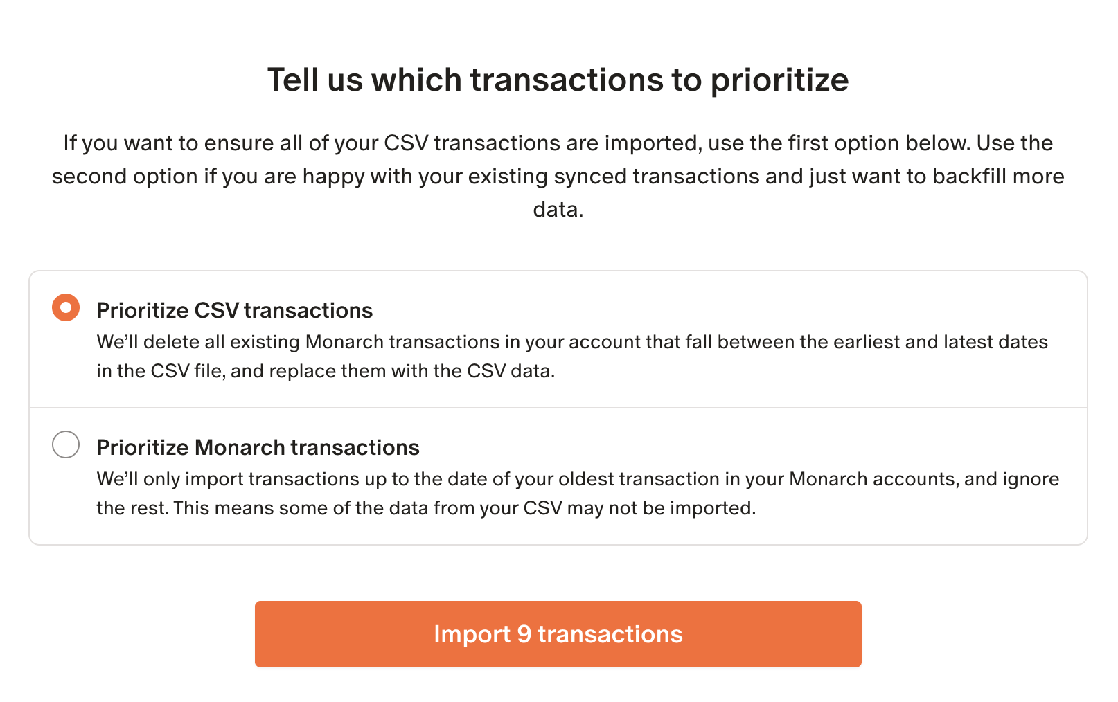 Import Transaction History Manually – Help | Monarch Money